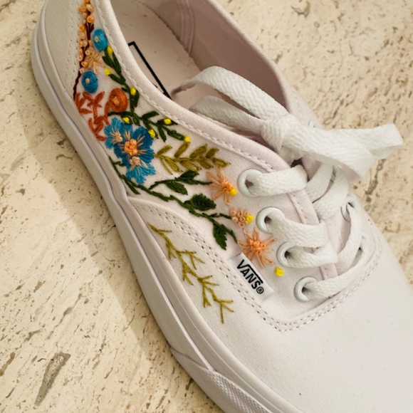 Vans | Shoes | Custom Made Hand Embroidered Van Sneakers Brand New ...